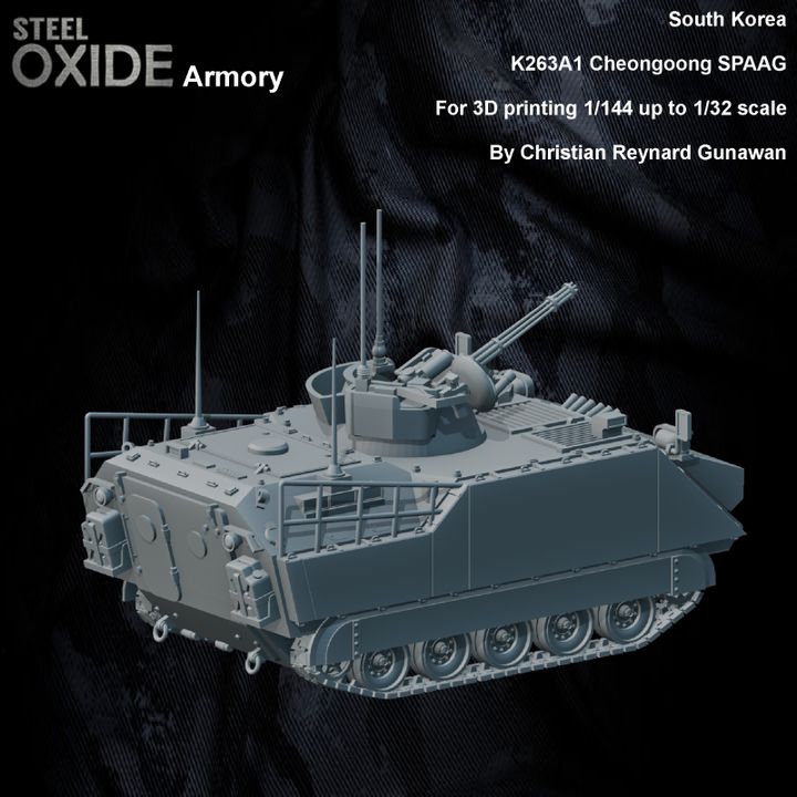 3D Printable South Korean K263A1 Cheongoong SPAAG by STEELOXIDE3D