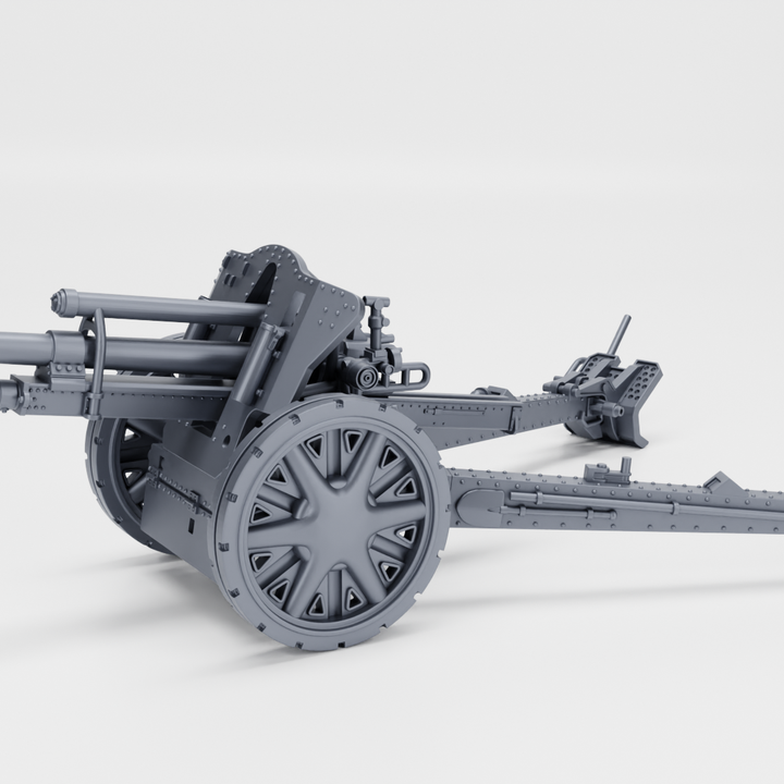 3D Printable LeFh18 10.5cm light howitzer (Germany, WW2) by Wargame3d