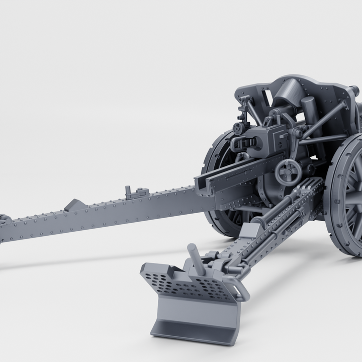 3D Printable LeFh18 10.5cm light howitzer (Germany, WW2) by Wargame3d