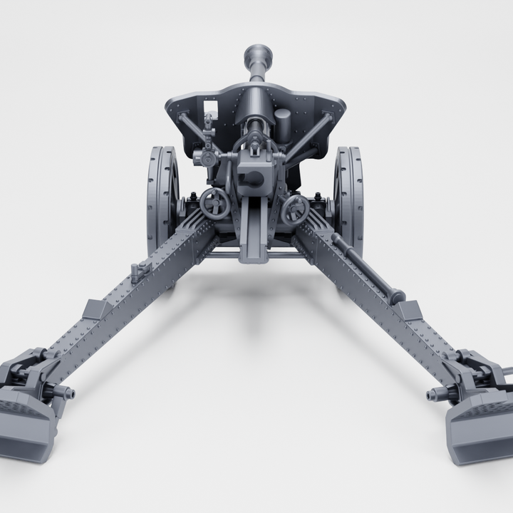 3D Printable LeFh18 10.5cm light howitzer (Germany, WW2) by Wargame3d