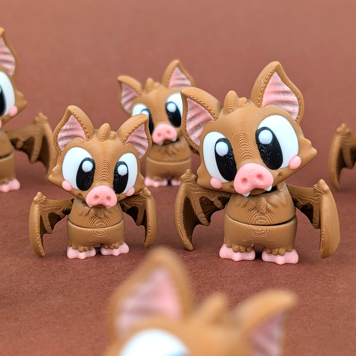 3D Printable Flexi Bats Print-in-place & Mini Cave by 3DGOB