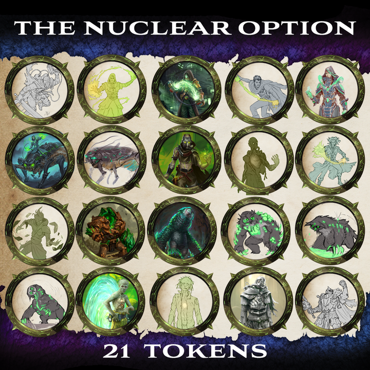 3D Printable The Nuclear Option Tokens by Dillon Olney