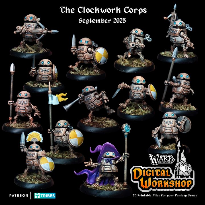 3D Printable The Clockwork Corps - Multi-Part Kit by Warp Miniatures