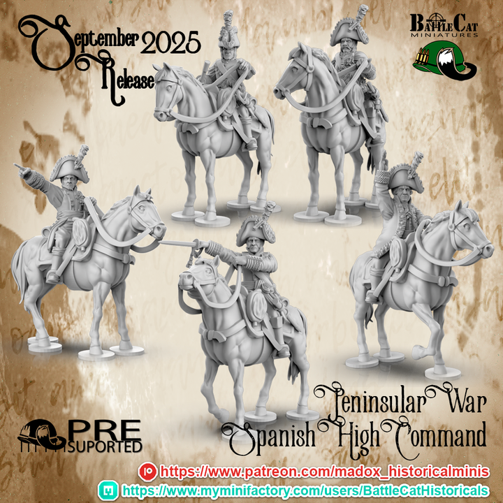3D Printable Peninsular War Spanish High Command by BattleCat Miniatures