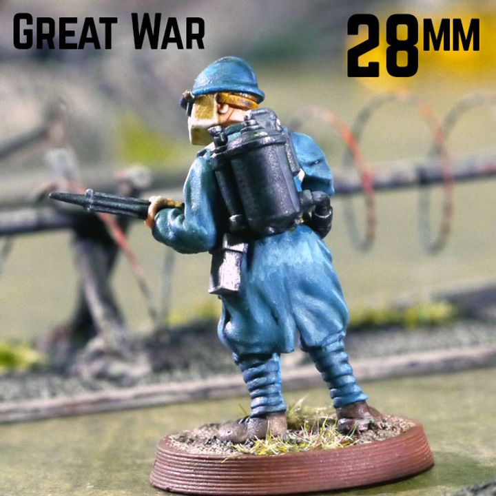 3D Printable 28mm WW1 French Late War P4 Flamethrower by Ten Kingdoms ...