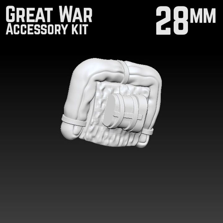 3D Printable 28mm WW1 German Early War Backpack Accessory Kit by Ten ...