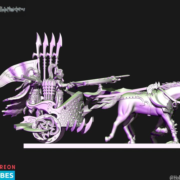 3D Printable Dark elves Hunting chariot (elf) by HoloMiniatures
