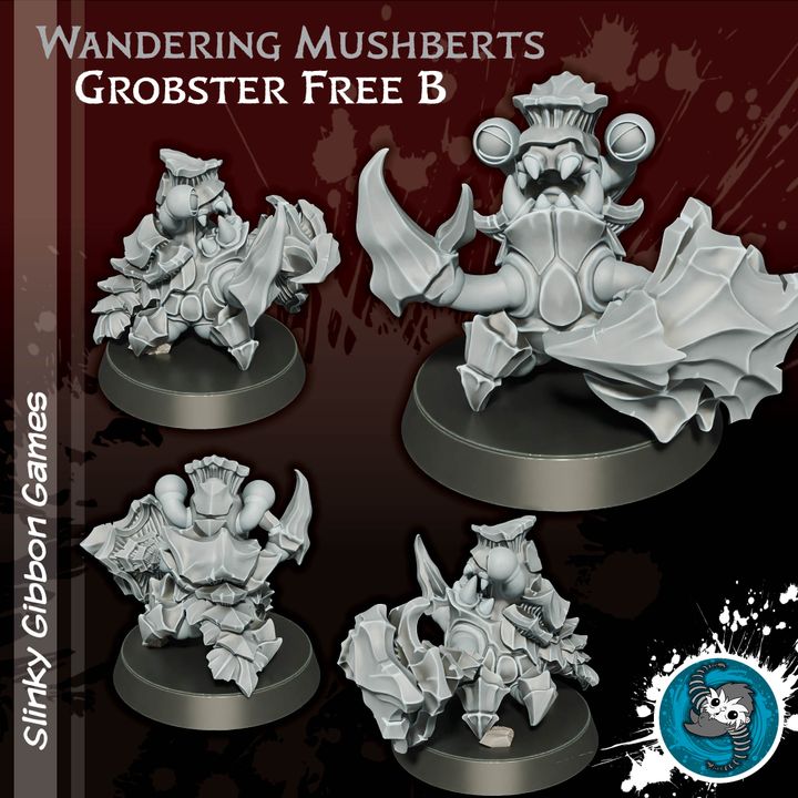 3D Printable Grobster Free B - Wandering Mushberts by Slinky Gibbon Games