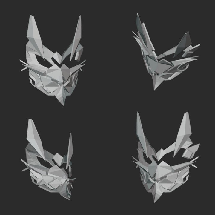 3D Printable Low Poly Cat Stl File | Low Poly Cat Mask Digital File by ...