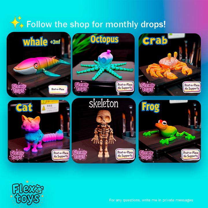 3D Printable Flexi Snake Skeleton – Print-in-Place 3D Model by 42