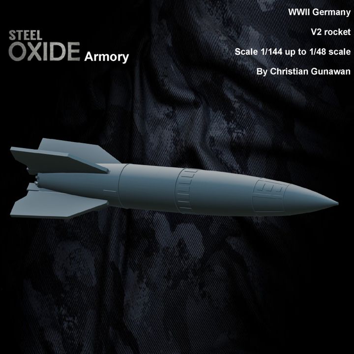 3D Printable WWII Germany V2 rocket by STEELOXIDE3D