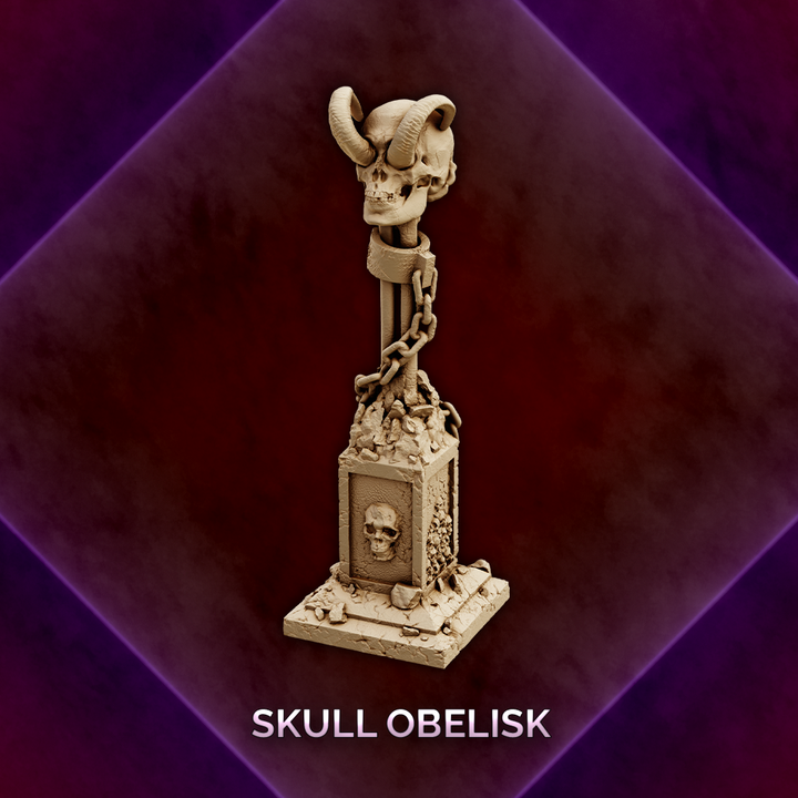 3D Printable Skull Obelisk by Artificers_Mini