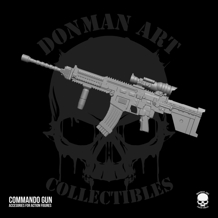 3D Printable Commando Gun STL Files for Action Figures by Esteban Cifuentes