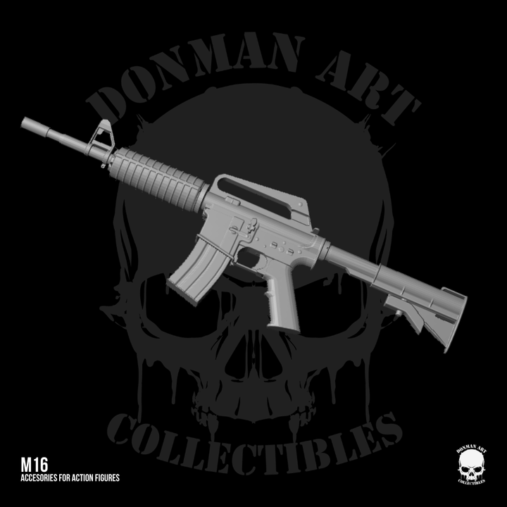 3D Printable M16 STL Files for Action Figures by Esteban Cifuentes