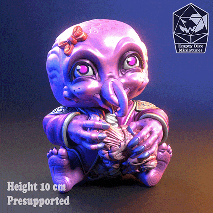 3D Printable Mind Flayer Bobble Head by Sam Bolotnikov