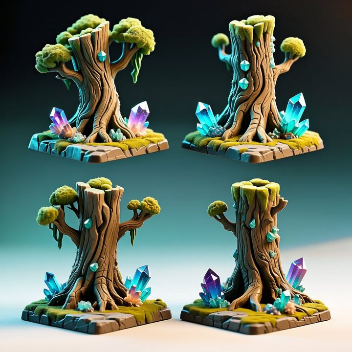 3D Printable Mystic Crystal Trees - BuildWorlds by BuildWorlds