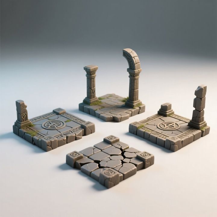 3D Printable Ancient Ruins Modular Terrain - BuildWorlds by BuildWorlds