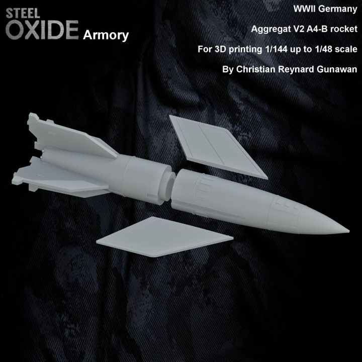 3D Printable WWII Germany Aggregat V2 A4-B rocket by STEELOXIDE3D