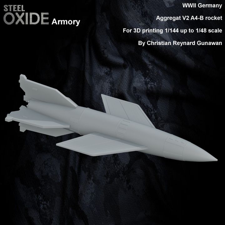 3D Printable WWII Germany Aggregat V2 A4-B rocket by STEELOXIDE3D