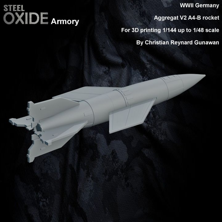 3D Printable WWII Germany Aggregat V2 A4-B rocket by STEELOXIDE3D