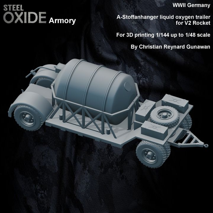3D Printable WWII Germany A-Stoffanhanger liquid oxygen trailer for V2 ...