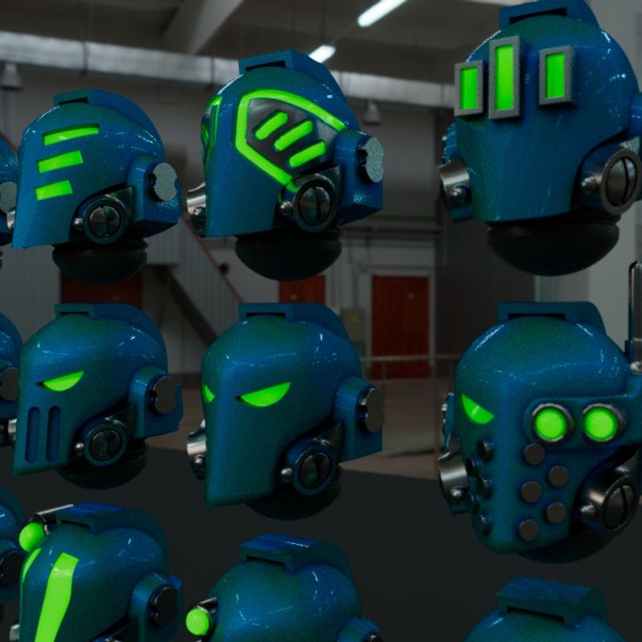 3D Printable Alpha Omega/Reaver Tactical Heads by VBits Studios