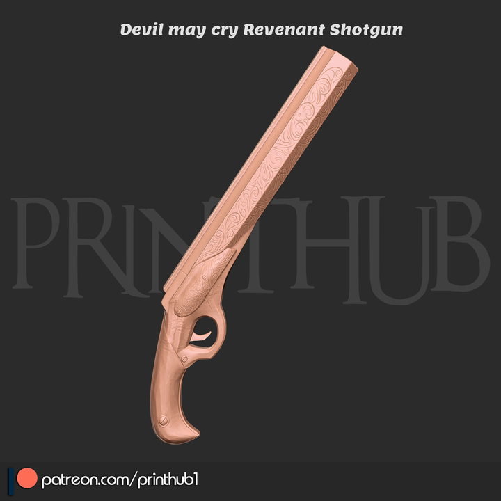 3D Printable Revenant Shotgun – Devil May Cry 2013 3D Print cosplay prop by Printhub