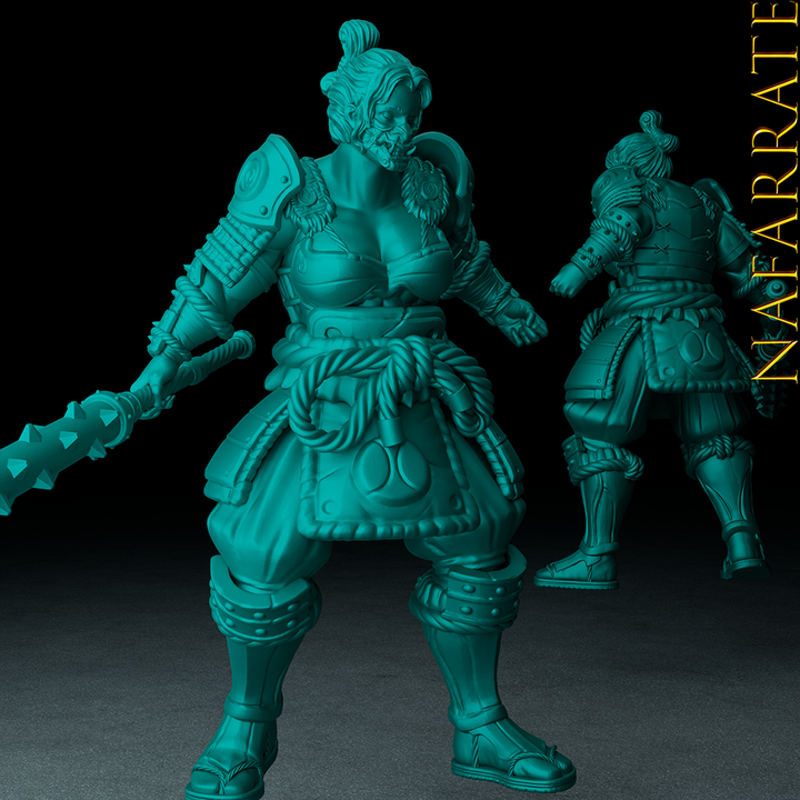 3D Printable Raider Samurai #2 – Epic Female Fighter by Nafarrate Designs