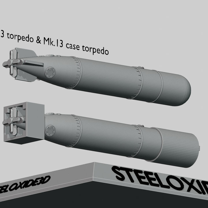 3D Printable US WII Mark 13 torpedo by STEELOXIDE3D