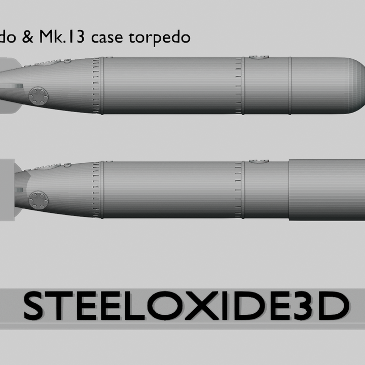 3D Printable US WII Mark 13 torpedo by STEELOXIDE3D