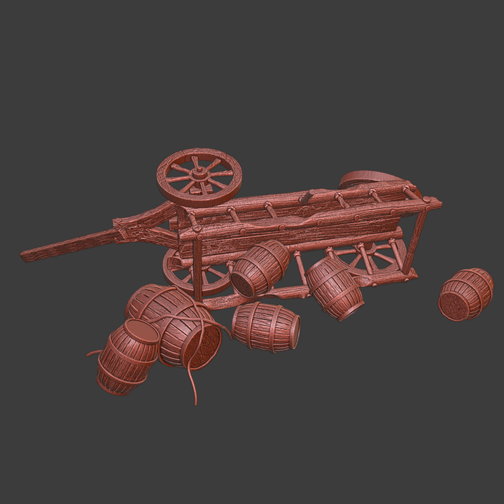 3D Printable Crashed Medieval Supply Wagon – STL Terrain for Epic ...