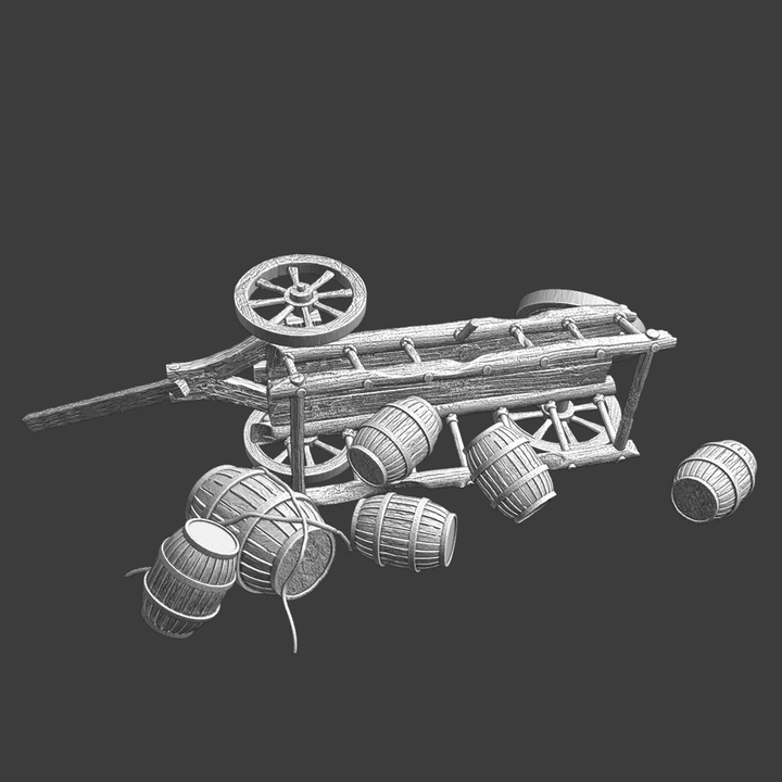 3D Printable Crashed Medieval Supply Wagon – STL Terrain for Epic ...
