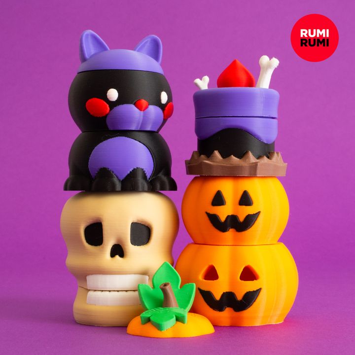 3D Printable Halloween Stackable Rumi Blocks Set by Rumi-Rumi