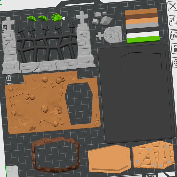 3D Printable Flexi Zombie Print-in-place & Graveyard by 3DGOB