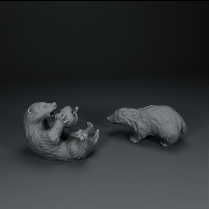 3D Printable badger puppies by StoneAxe Miniatures