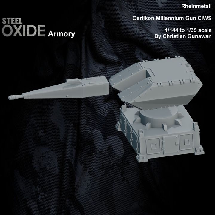 3D Printable Rheinmetall Oerlikon Millennium Gun CIWS by STEELOXIDE3D