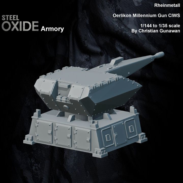 3D Printable Rheinmetall Oerlikon Millennium Gun CIWS by STEELOXIDE3D