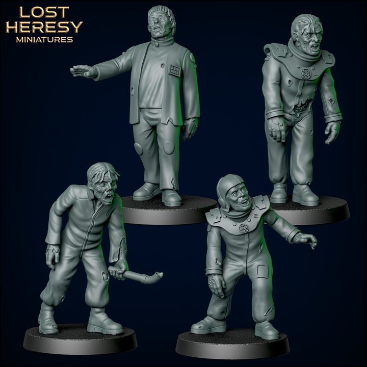 3D Printable Sci-Fi Plague Zombies by Lost Heresy Miniatures