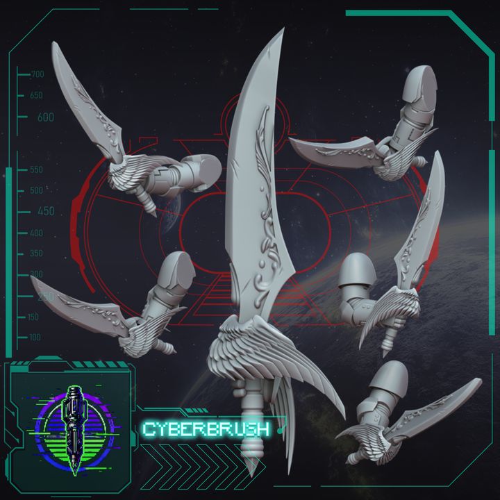 3D Printable Crimson Angels, Sword 6 by Cyberbrush