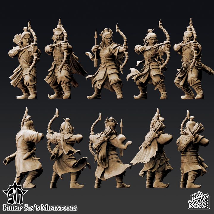 3D Printable Cathay Archers by Sin's Miniatures
