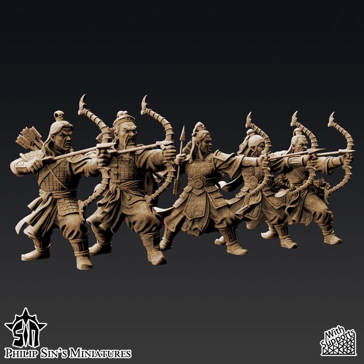 3D Printable Cathay Archers by Sin's Miniatures