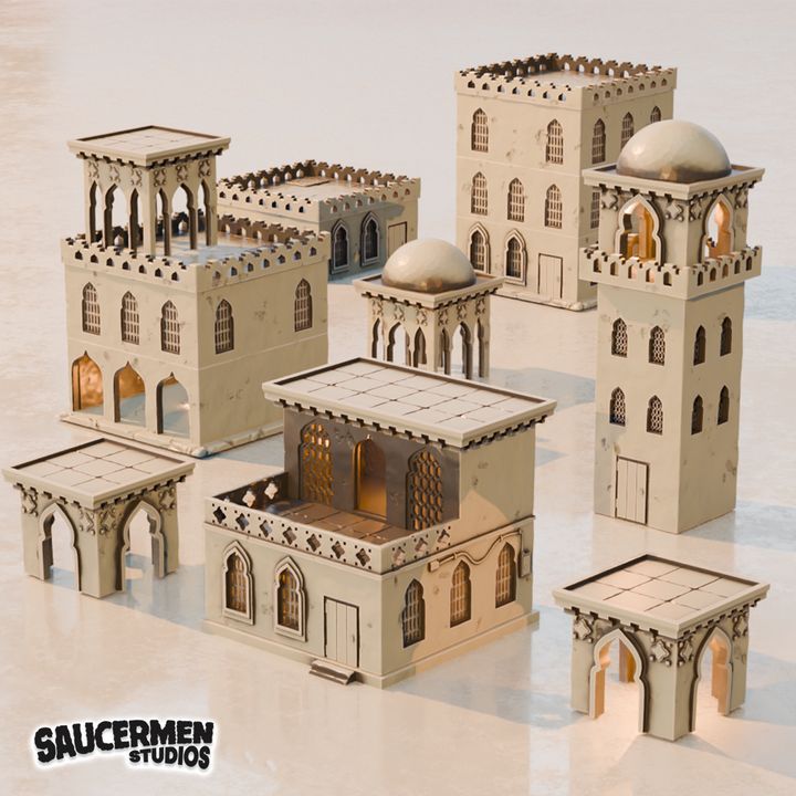 3D Printable Middle Eastern Buildings BUNDLE by Saucermen Studios