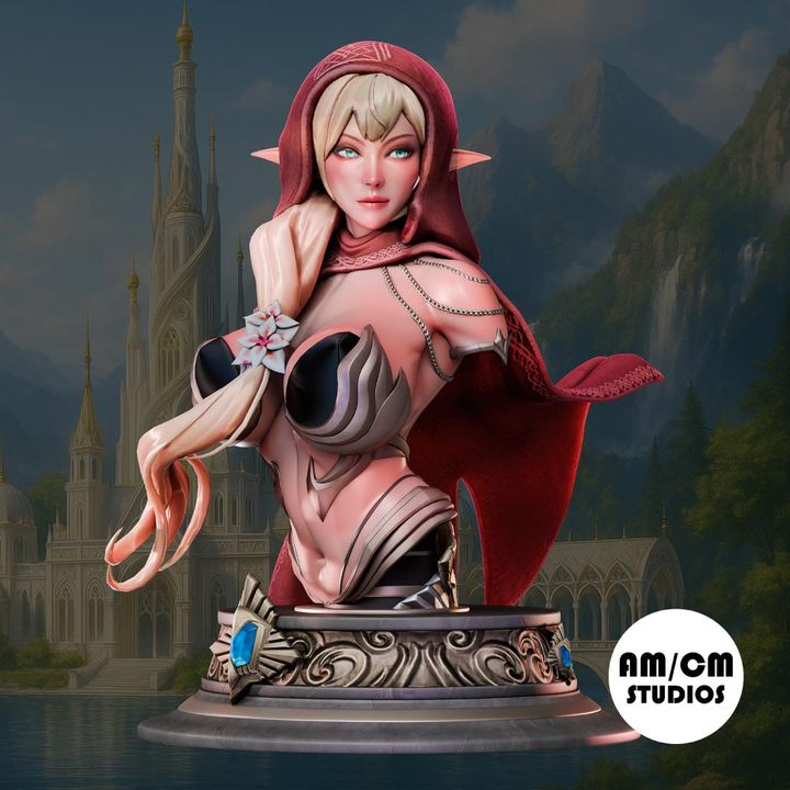 3D Printable Zyvanna Valthoris: 3d printable elf Pin-Up (Personal use) by AMCM Studios