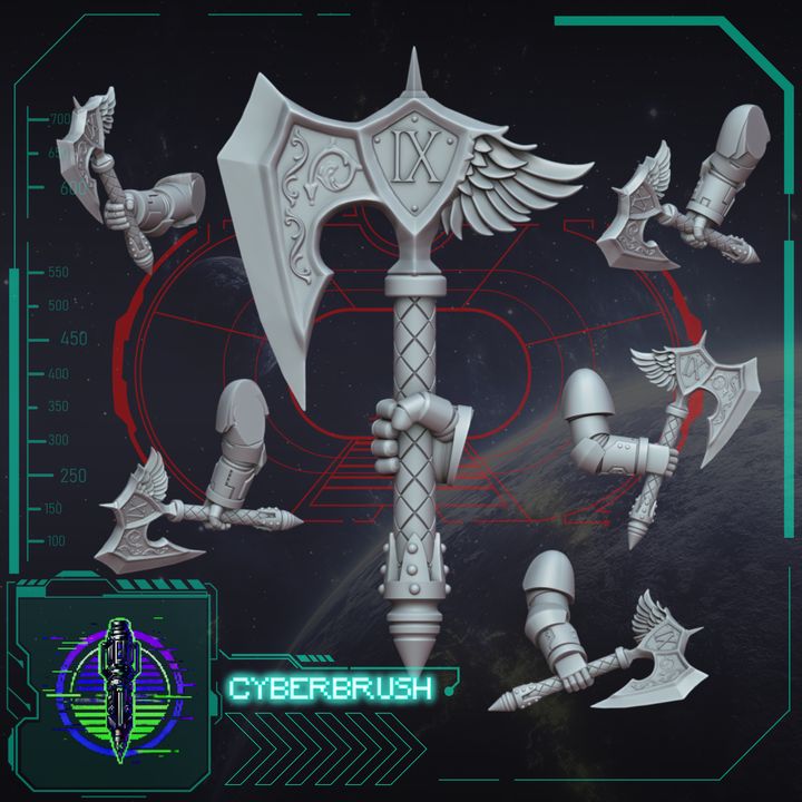 3D Printable Crimson Angels, Axe 1 by Cyberbrush