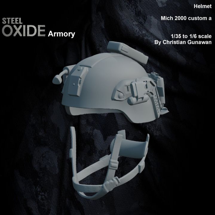 3D Printable Mich 2000 Helmet config A by STEELOXIDE3D
