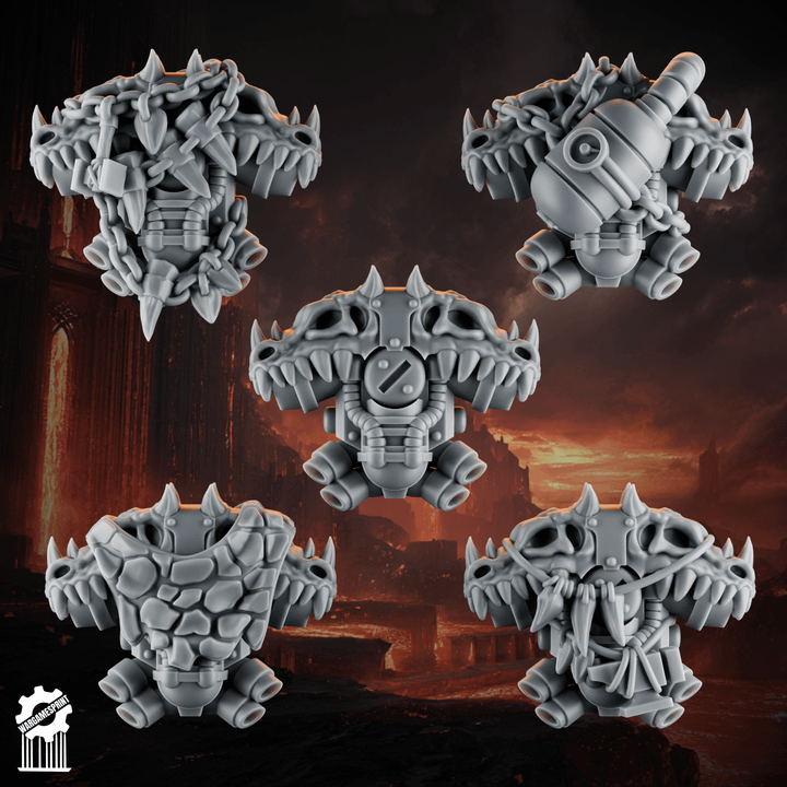 3D Printable Emberforge back pack set 2 - Fire lizards [Supported] by Mael