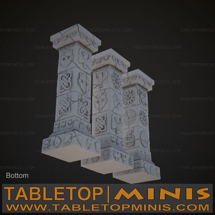 3D Printable Ancient Jungle Pillars by TableTopMinis