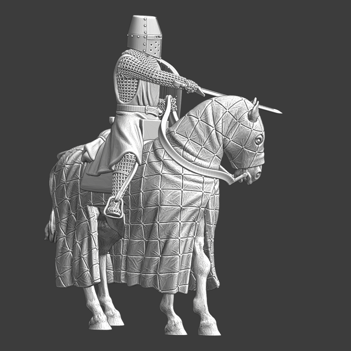 3D Printable Mounted Medieval Crusader Knight STL | 3D Printable ...