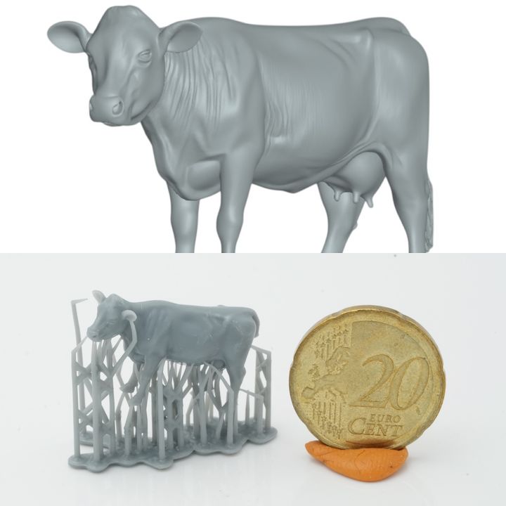 3D Printable Cow Figure 01 – h0 scaled Animal Miniature (1/87 pre ...