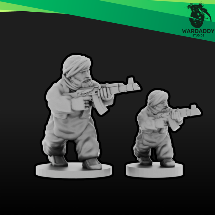 3D Printable Modern Afghan Fighters Group 1 (15mm+) by WarDaddy Studios
